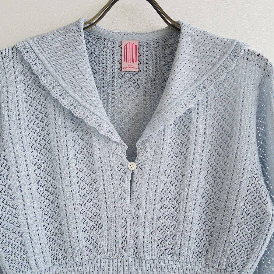 FETICO/フェティコ】LACE KNIT SAILOR COLLAR BODYSUIT FTC252 FETICO/フェティコ】LACE KNIT SAILOR COLLAR BODYSUIT FTC252